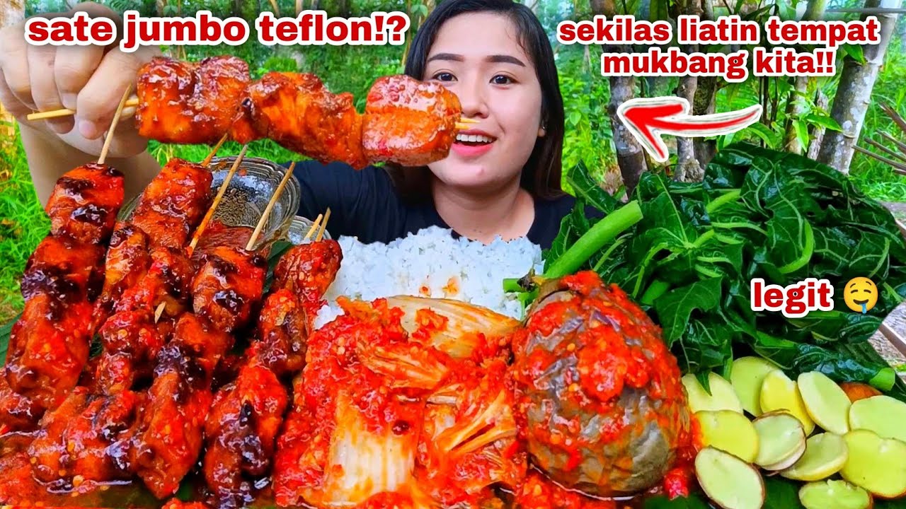 SATE AYAM SAWI BUMBU PEDAS LALAPAN JENGKOL MENTAH REBUSAN DAUN PEPAYA 🤤 ...