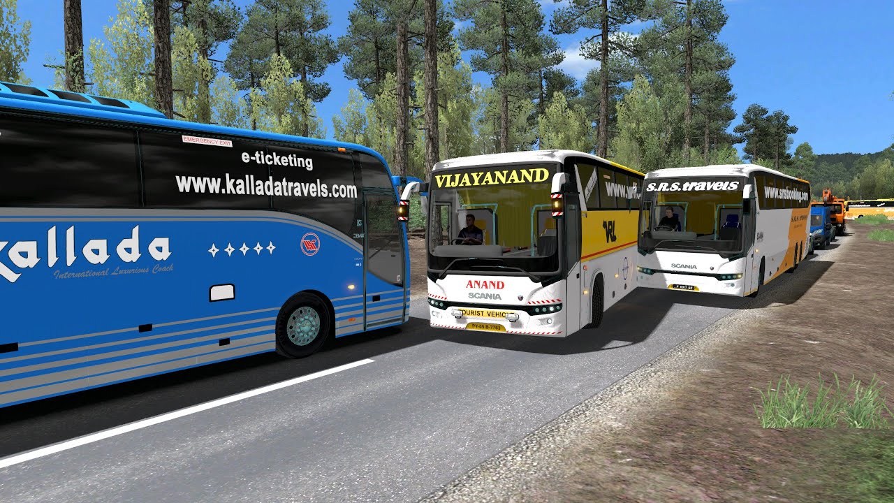 VRL travels brand new scania risky overtake stuns KALLADA volvo bus ...