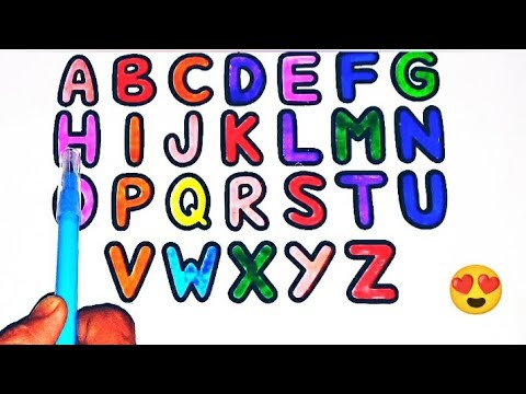 How to Draw 3D Alphabet Letter kids /Drawing and coloring and colouring ...