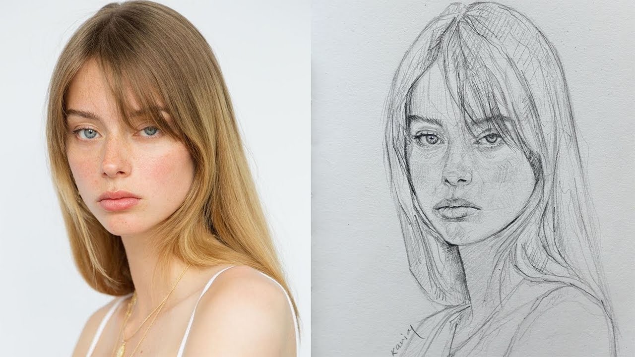 The Beauty of Precision: Drawing a Flawless Girl's Portrait - YouTube