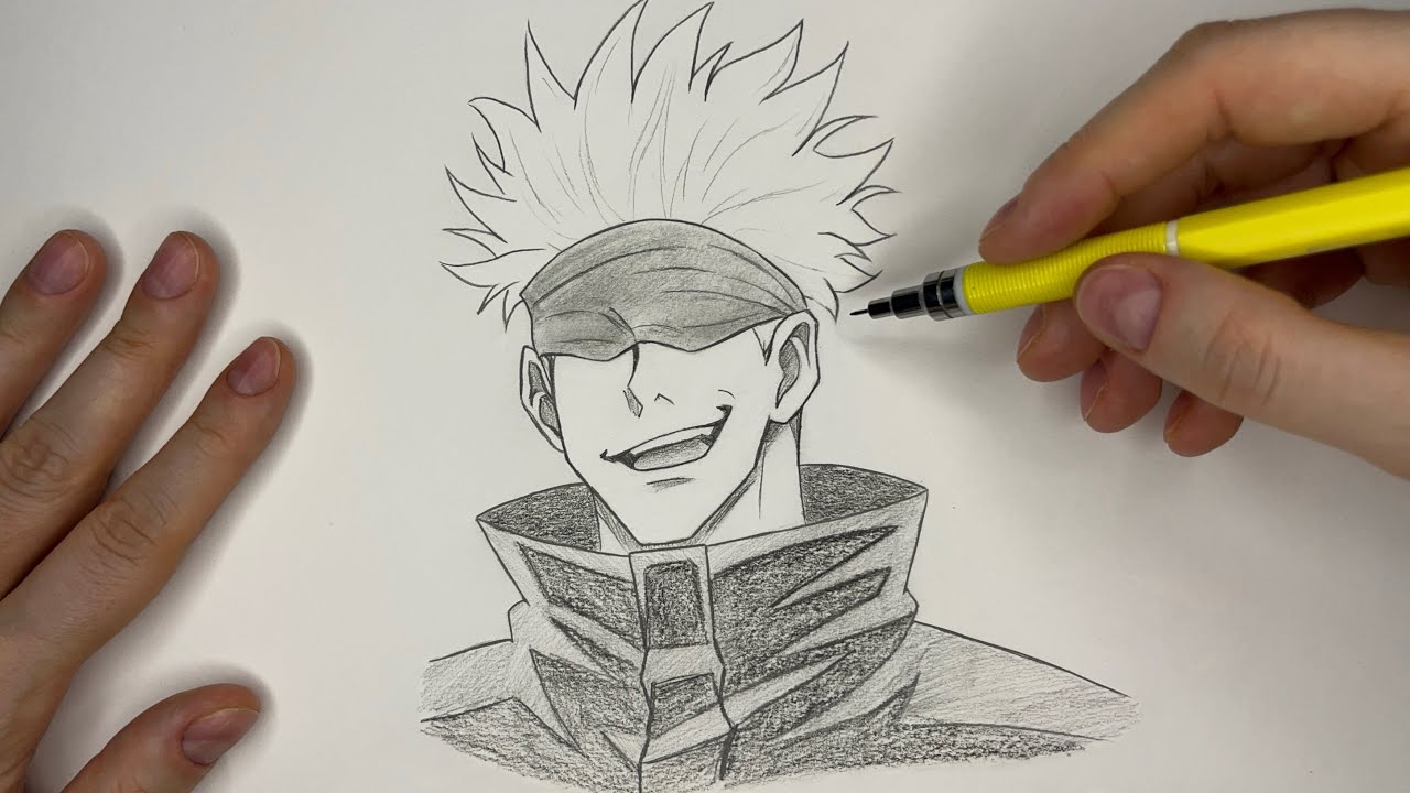 A Soft Gojo Sketch | Calm Anime Pencil Drawing - YouTube