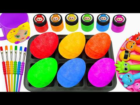 Oddly Satisfying Video l Making DIY 6 Super BIG Glittre Eggs AND Sprunki Labubu Paints Disney ASMR