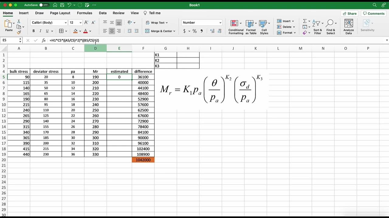 Using Excel solver to find the values of the Uzan model - YouTube