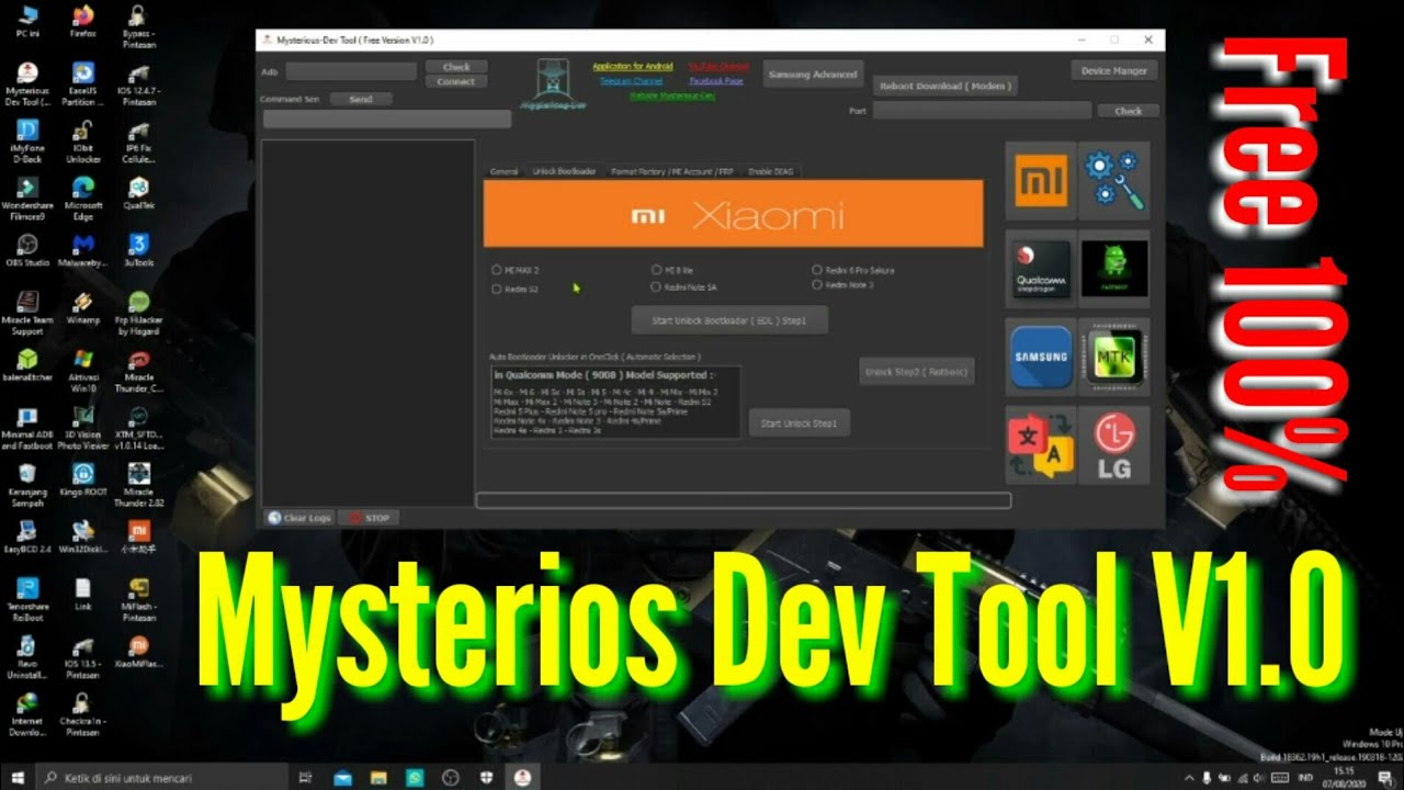 Mysterious Dev tool v1.0 Unlock/FRP Dll Oppo,Vivo,Samsung,Xiaomi Free 100% - YouTube