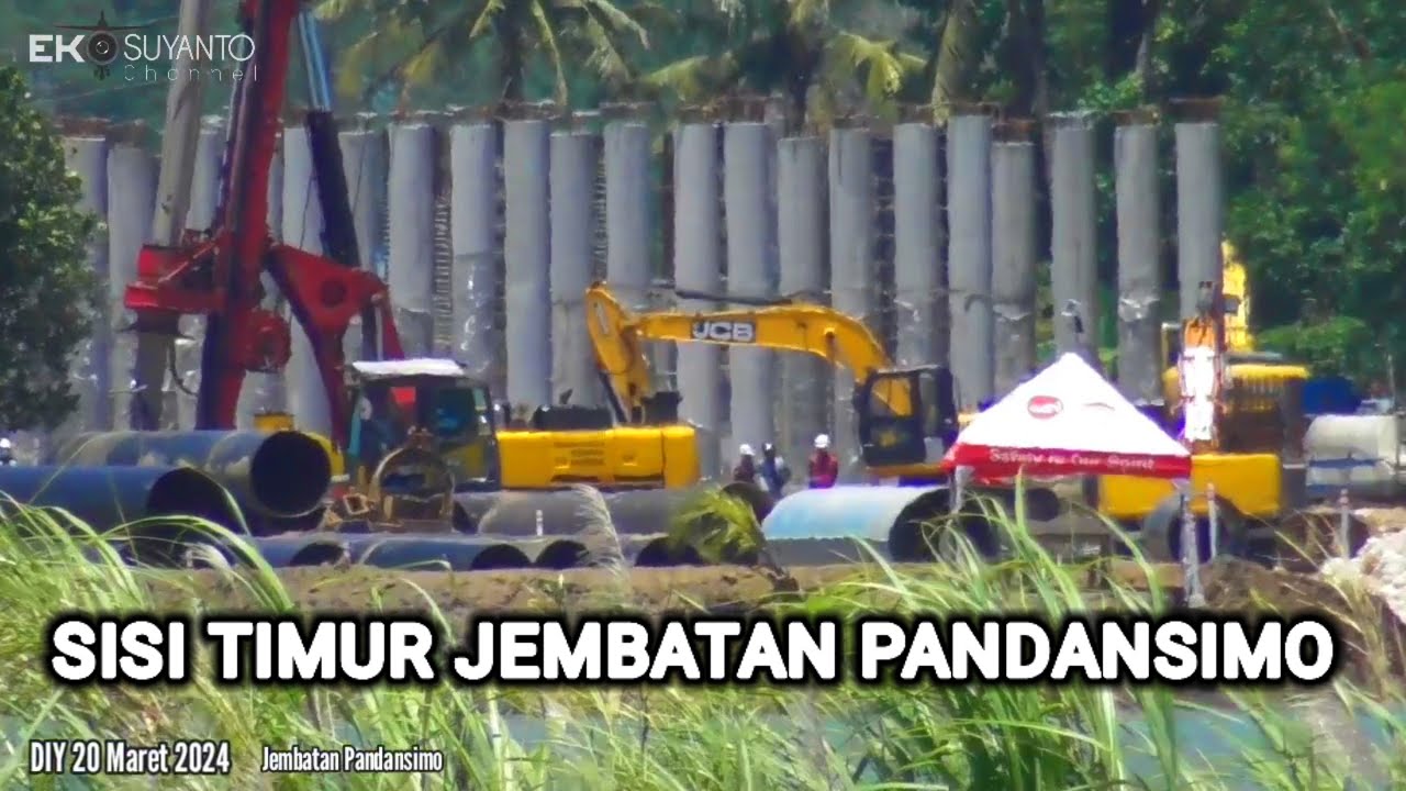 🔴 TERKINI‼️Proyek Jembatan Pandansimo Terpanjang -melintas diatas Kali ...