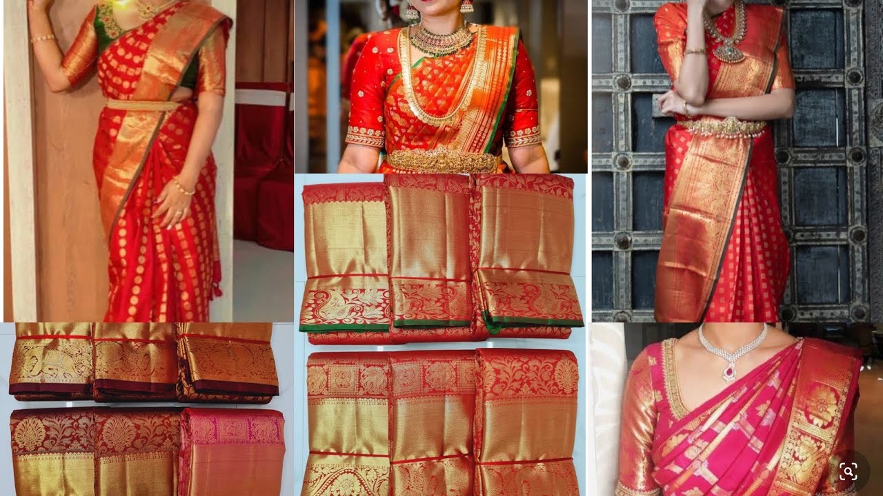 Red ,maroon wedding kanchipuram pattu sarees|pure kanjivaram bridal ...