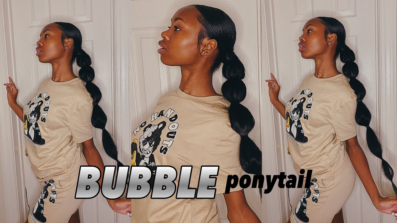 Slick Bubble Ponytail On Type 4 Hair (GLUE-LESS METHOD) - YouTube