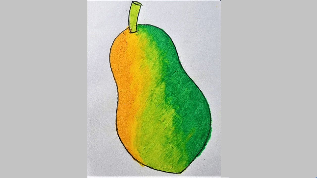 How to draw a Papaw Fruits🍐Easy Drawing Technique😍😍 Painting - YouTube