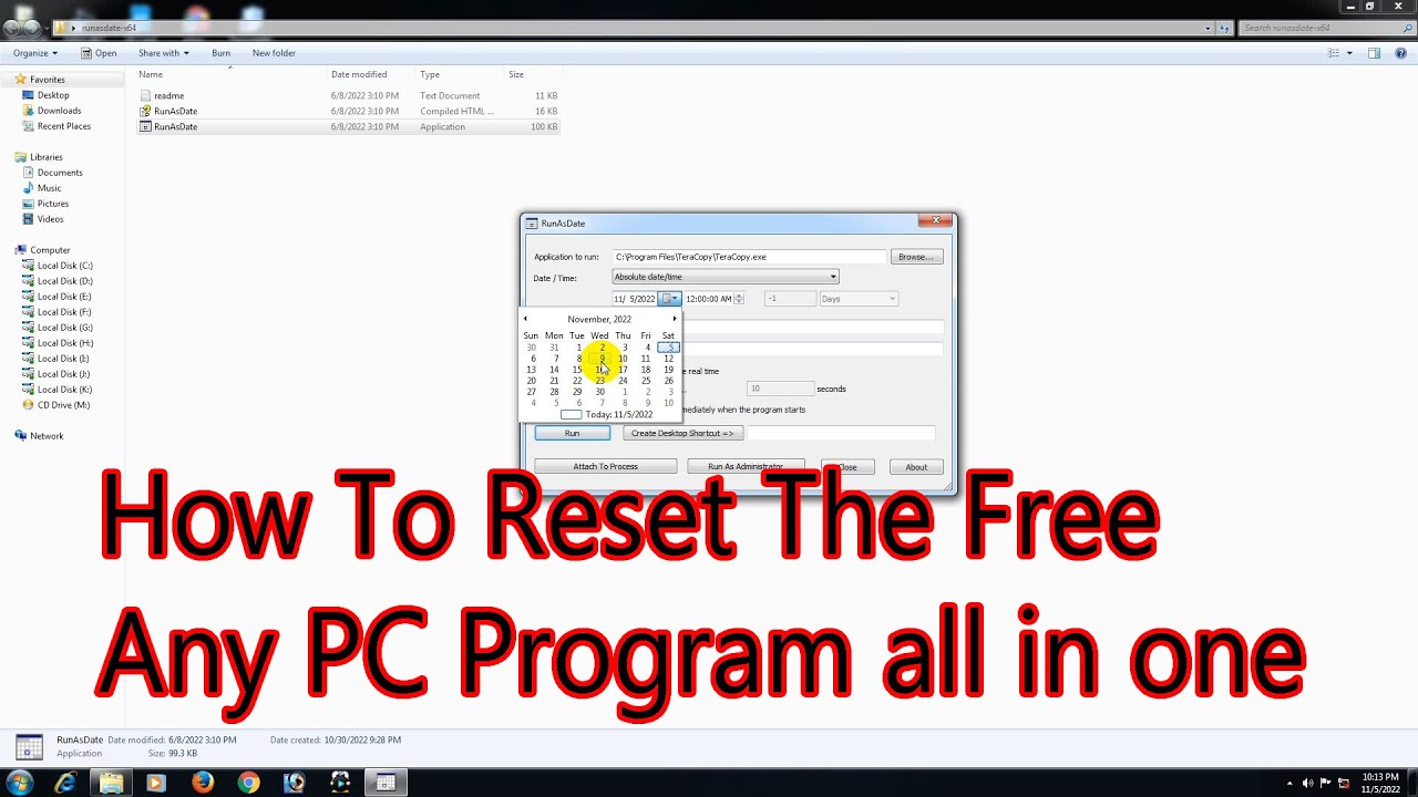 How To Run As Date Reset The Free Any PC Program all in one Azhar ...