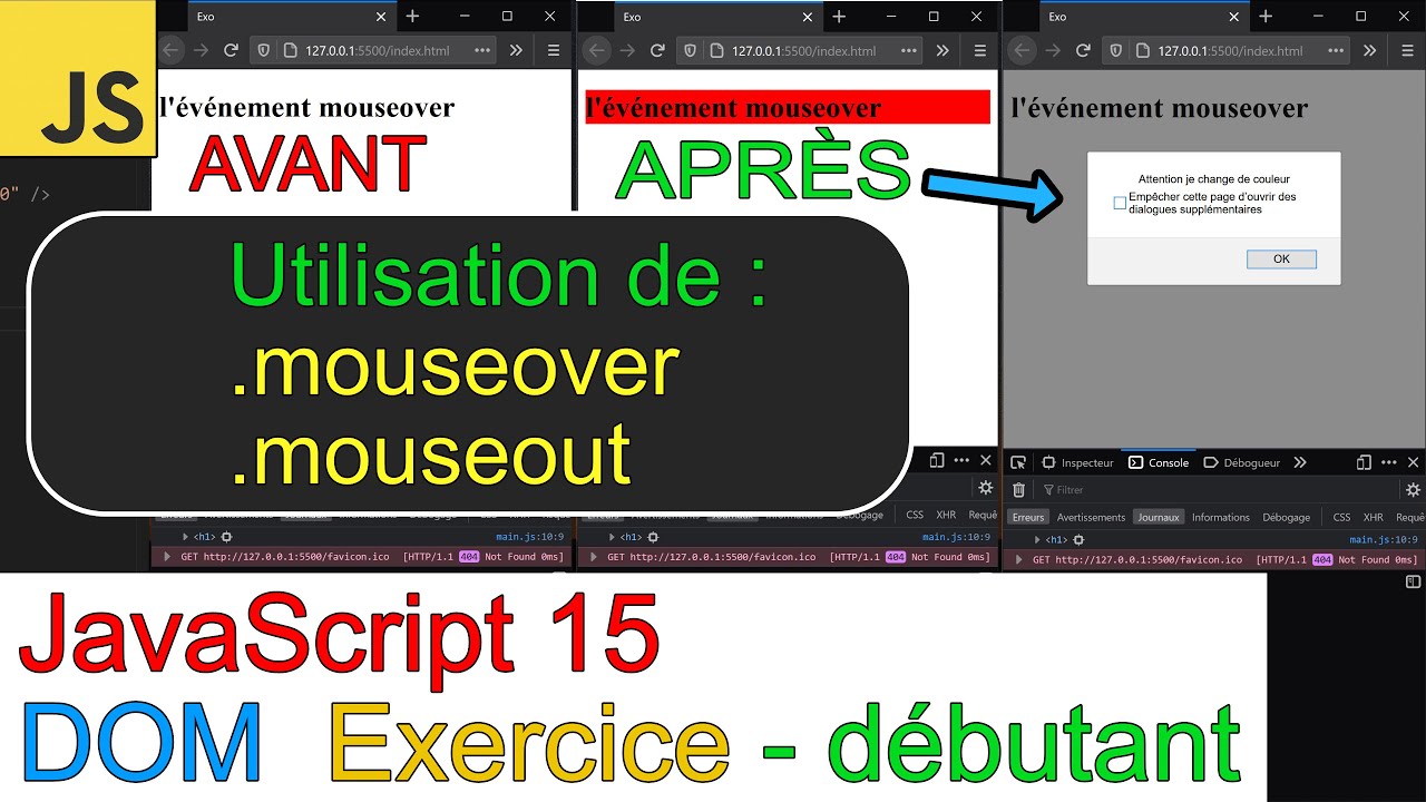 JavaScript15 DOM Utilisation De L v nement Mouseover Et Mouseout Sur Un l ment Html d butant JavaScript15 DOM Utilisation De L v nement Mouseover Et Mouseout Sur Un l ment Html d butant