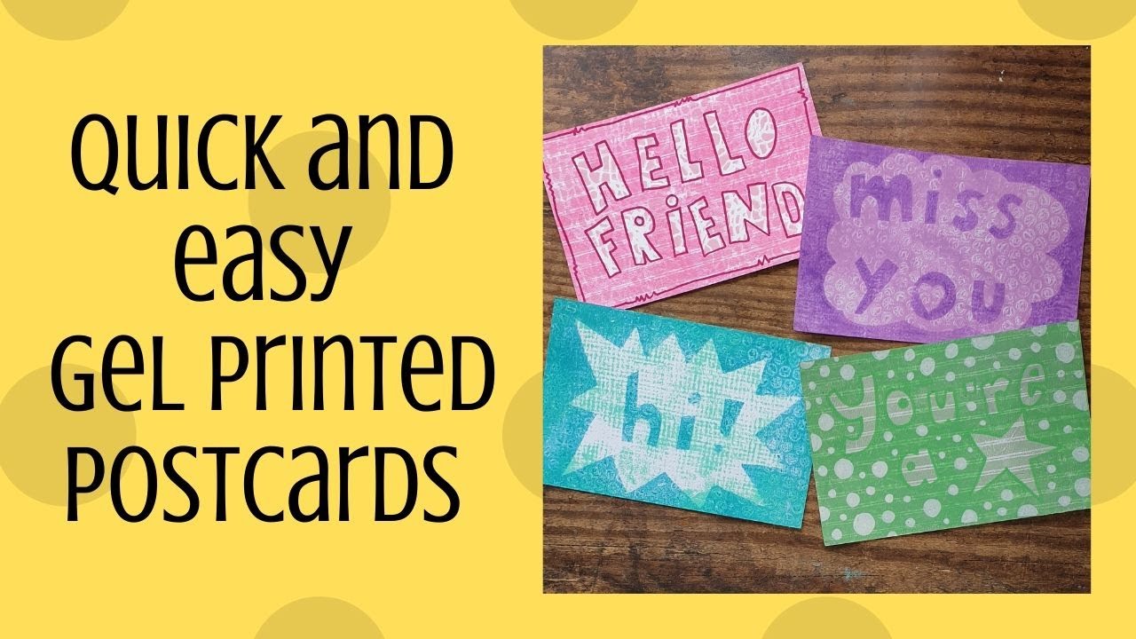 Quick and Easy Gel Printed Postcards - YouTube