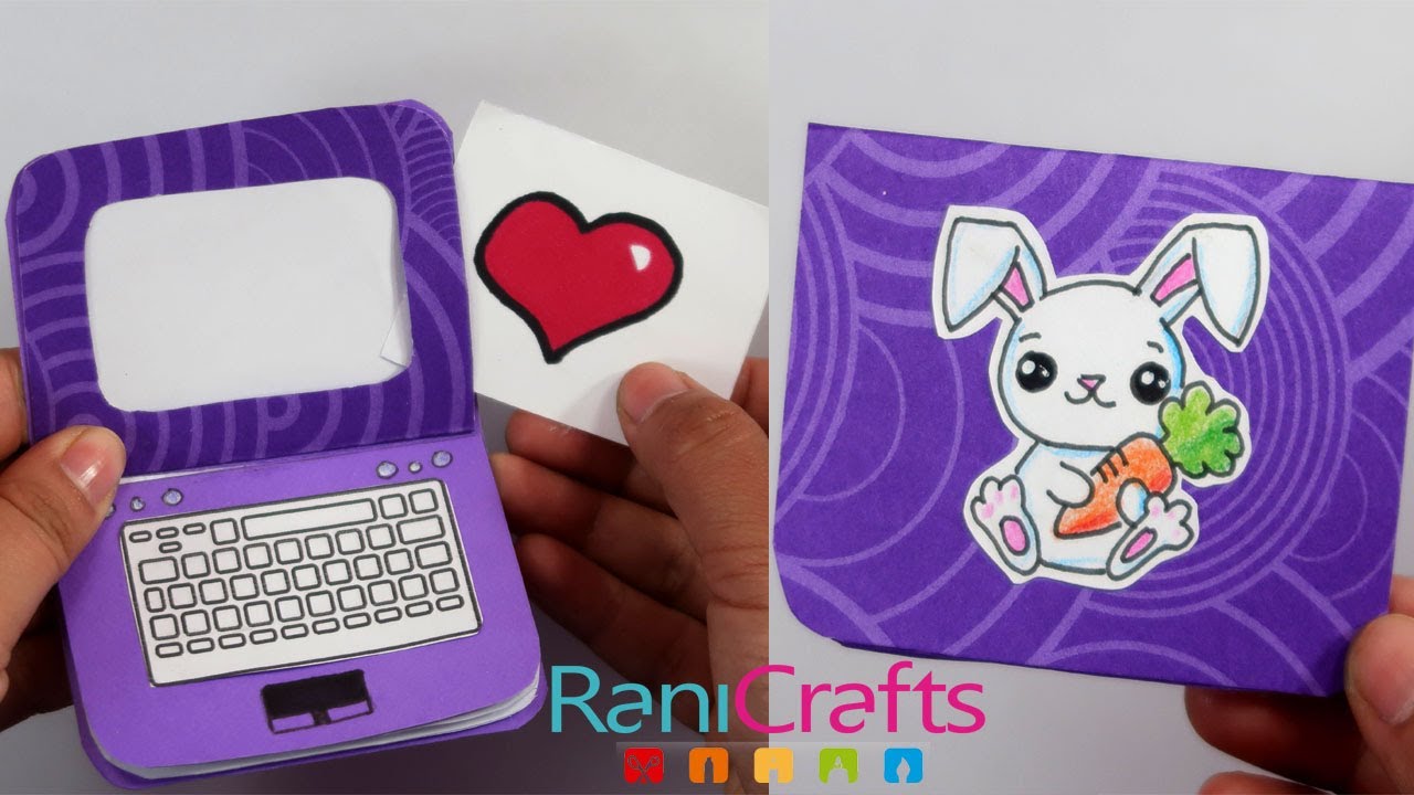 DIY - MINIATURE LAPTOP | NOTEBOOK AND NOTEPAD - YouTube