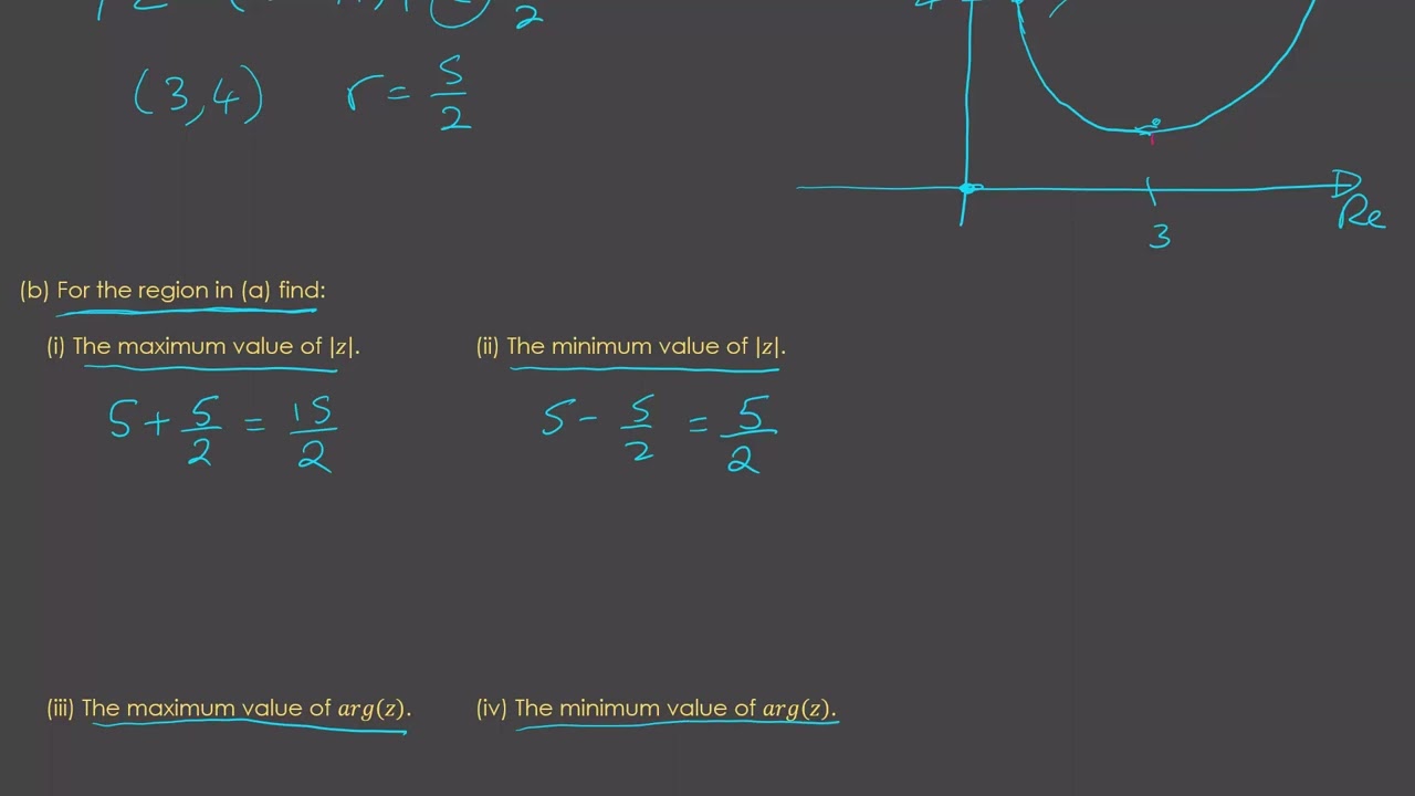 Y12 Specialist Complex Numbers The Complex Plane Loci Example 18 - YouTube
