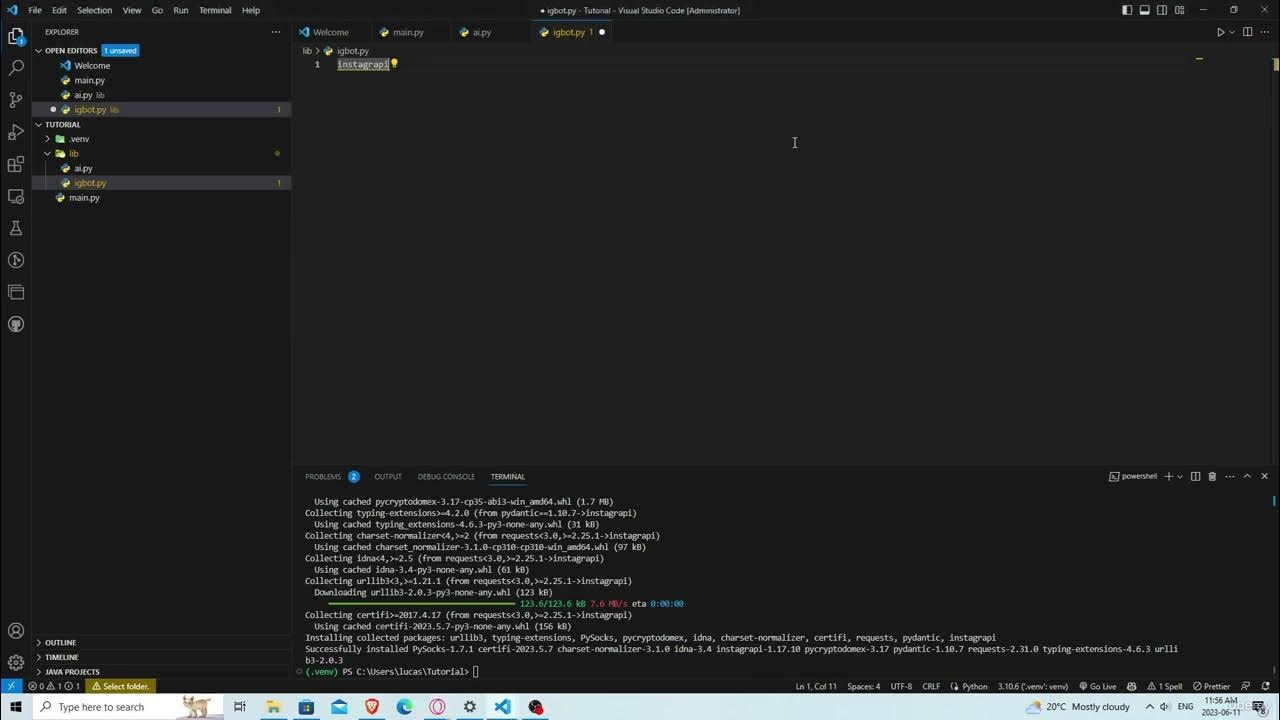 AI Instagram Bot: Installing & Using Instagrapi (Python) - YouTube