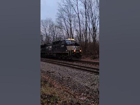 NS 4446, NS 4499, and Canadian Pacific 8947 hauling semi chassis. - YouTube