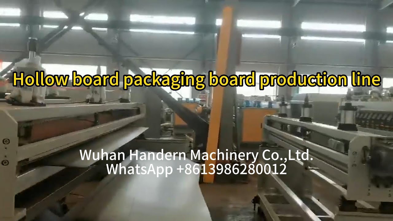 Hollow board packaging board production line - YouTube
