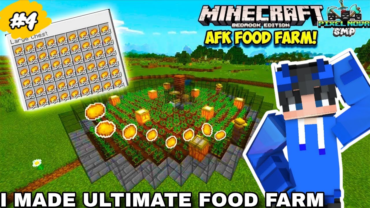 🔥 INSANE Automatic Food Farm in Minecraft Pocket Edition! | Unlimited ...