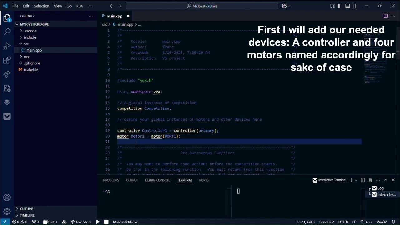 Vex CodeV5 C++ Arcade Drive Tutorial - YouTube