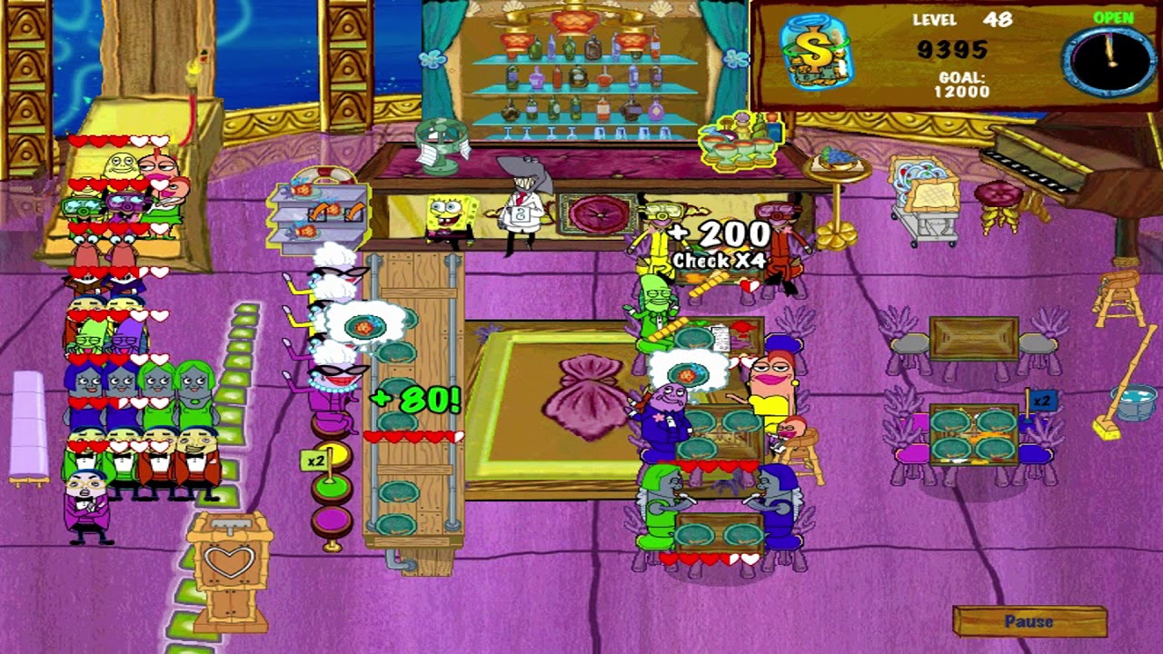 SpongeBob Diner Dash 2: Two Times the Trouble - Level #48 - Clam Casino ...