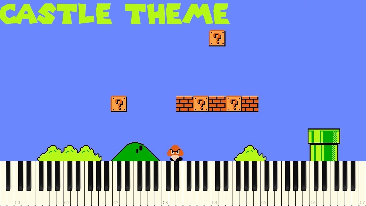 Super Mario Bros. 1: Castle Theme - Piano Tutorial - YouTube