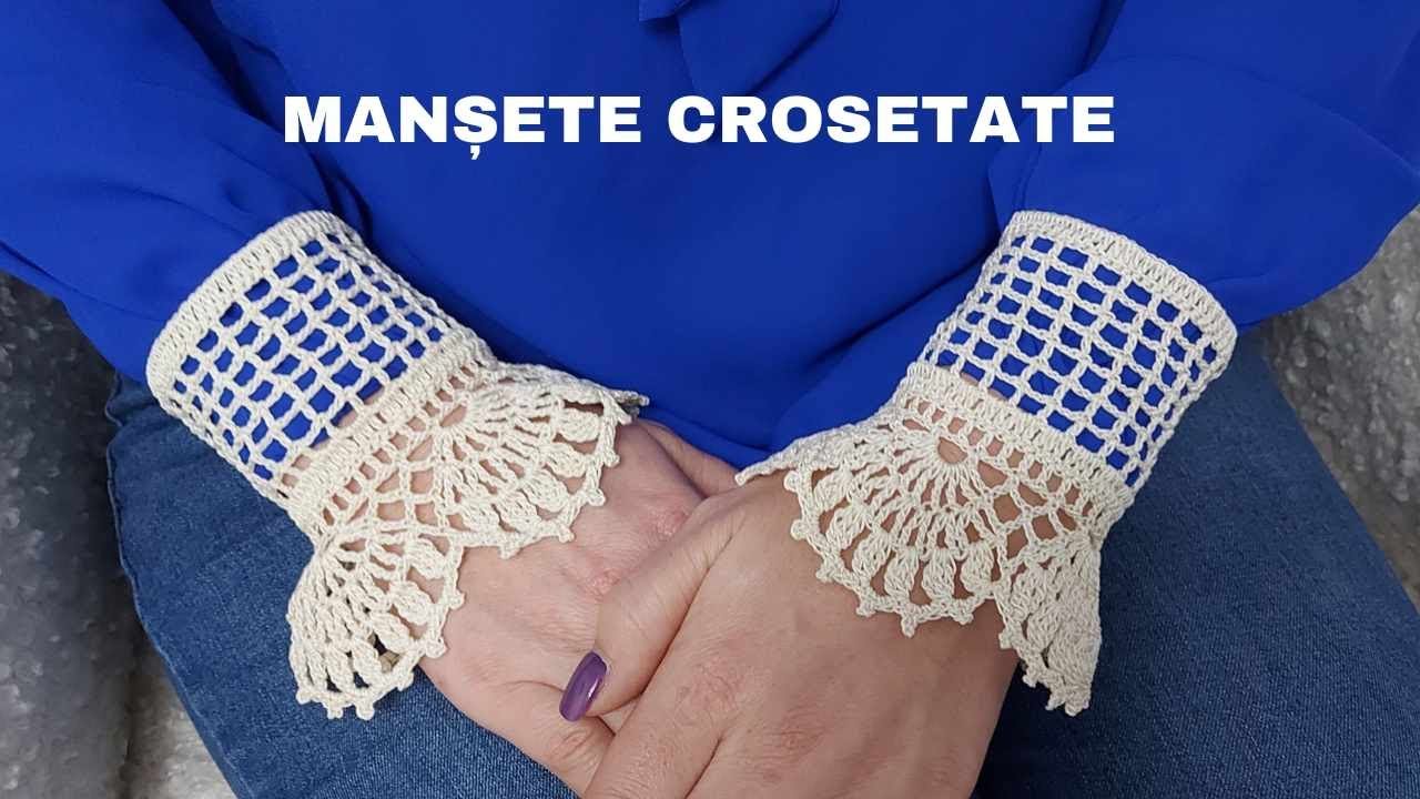 Mansete crosetate - YouTube