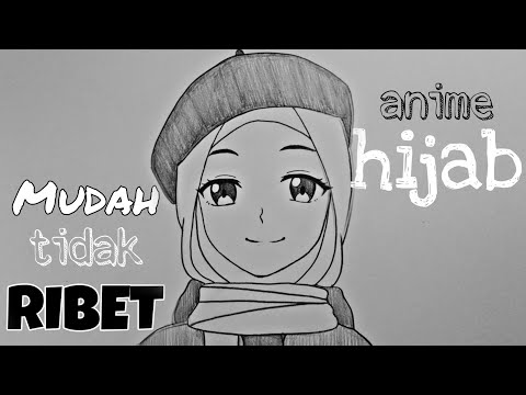 Menggambar anime hijab untuk pemula