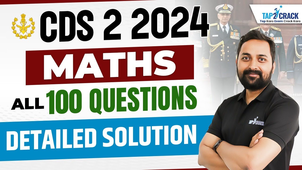 CDS 2 2024 Maths Paper Solution | Randhir Sir #cds - YouTube