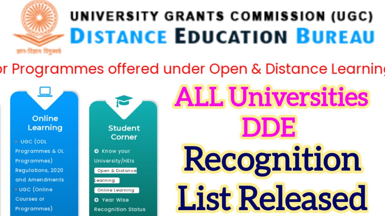 All Universities Distance Education Academic Session Admission - UGC ...