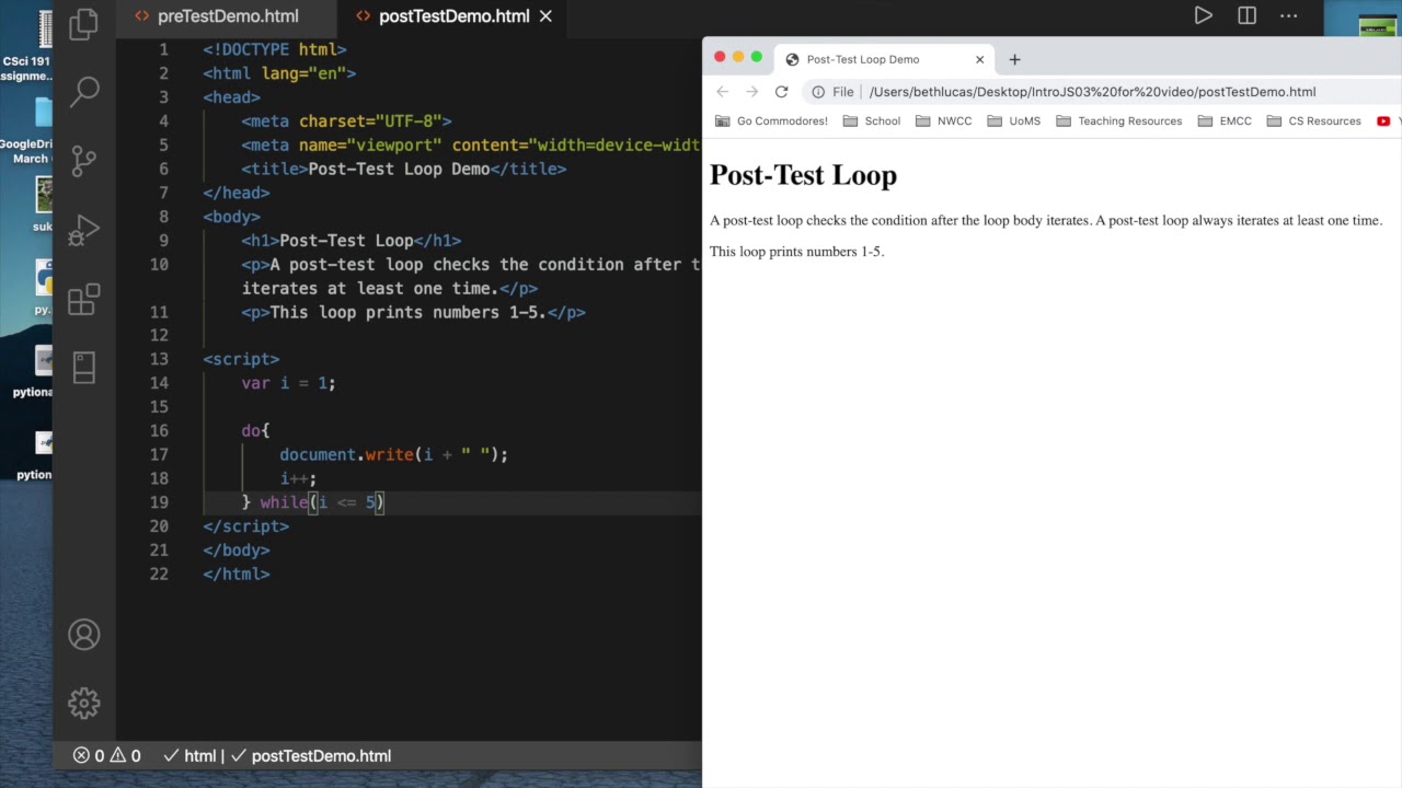 IntroJS03 - Pre-Test and Post-Test Loop Demo - YouTube