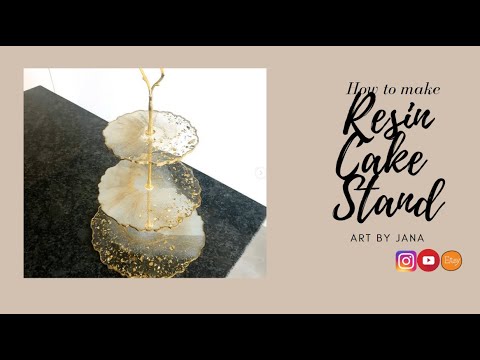 EPOXY Resin Cake Stand / White & Gold / DIY - YouTube