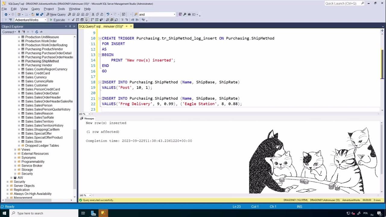 Kurs SQL Server, procedury, triggery, funkcje - Wprowadzenie do triggerów - YouTube