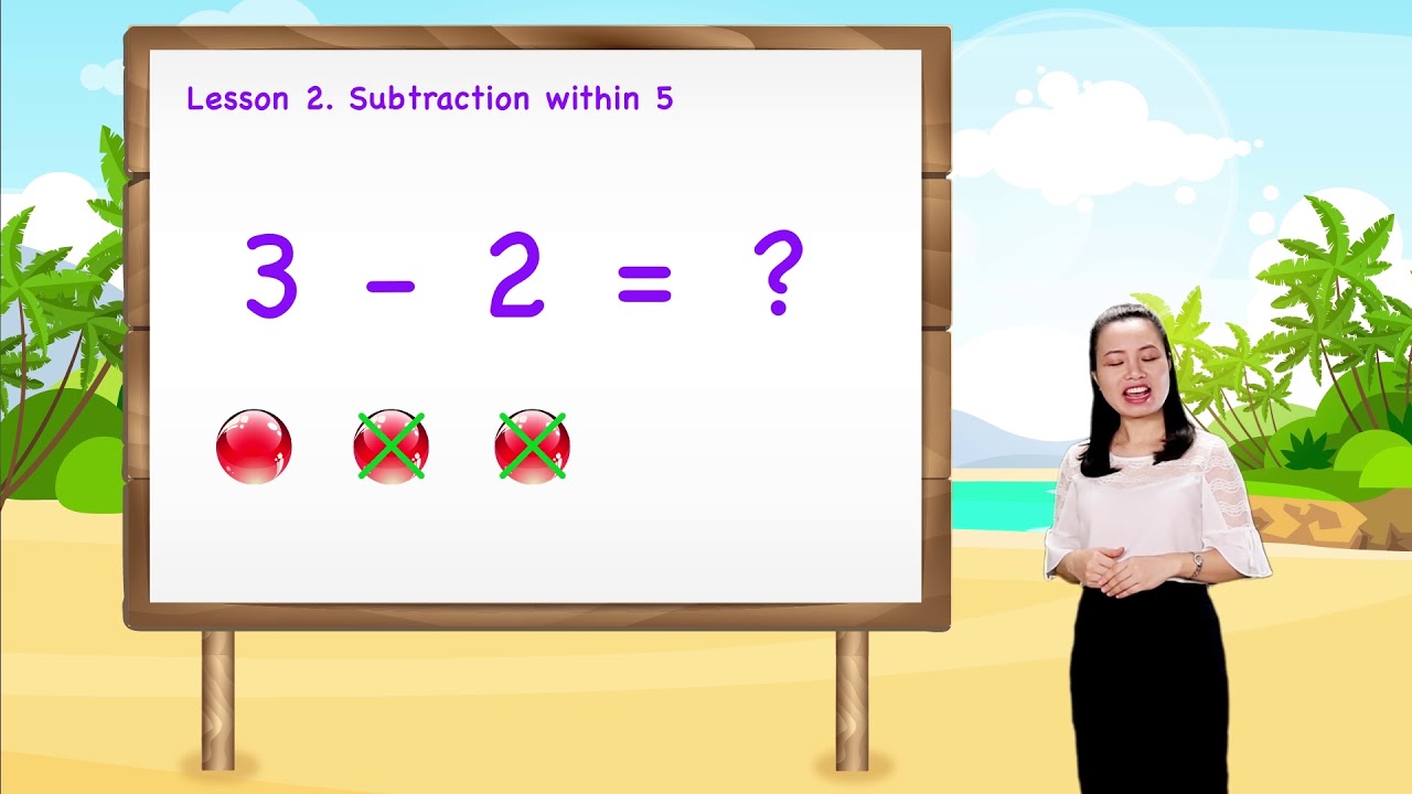 Math For Kids - Lesson 2. Subtraction within 5 for kids | 1st Grade ...