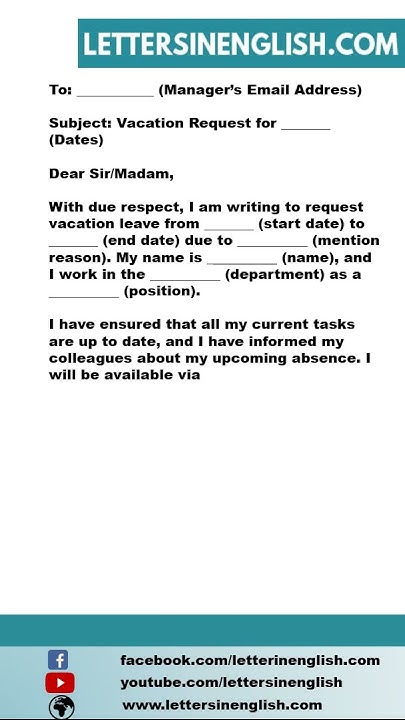 Vacation Request Email - Simple Vacation Request Email Template - YouTube