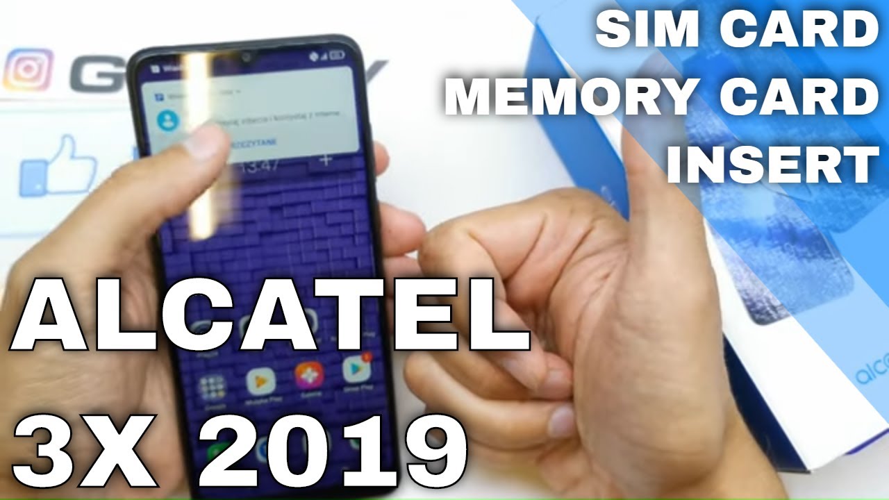 How to insert SIM and MEMORY CAR Alcatel 3X 2019 - YouTube