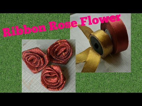 Ribbon Rose Flower Making / Easy Steps /wow /DIY - YouTube