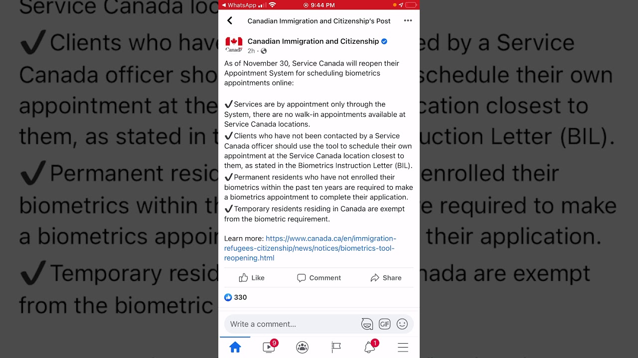 Service Canada Resumes Online Biometrics Appointment System For ...