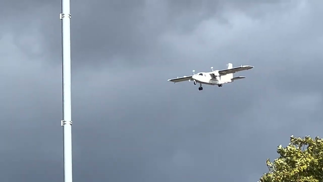 Britten-Norman Islander G-BIIO near RAF Northolt 2022-09-26 - YouTube