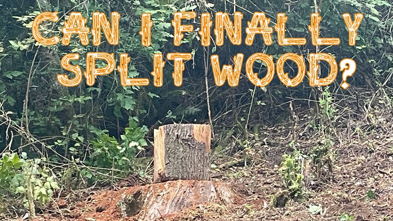 I take another chance at splitting wood. Learned from last time but ...