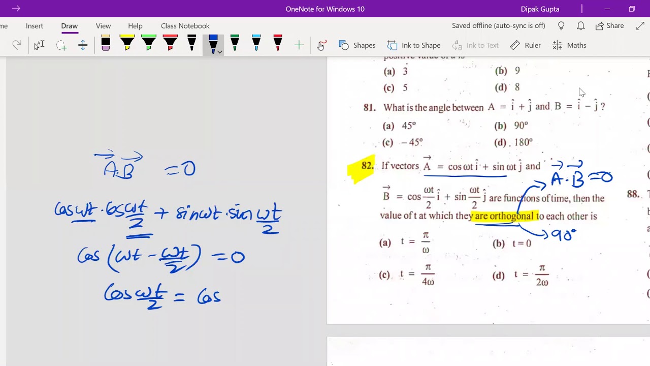 Physics - 11th Lecture 8 [ Vectors Practice Sheet Discussion ] (16/6/20 ...