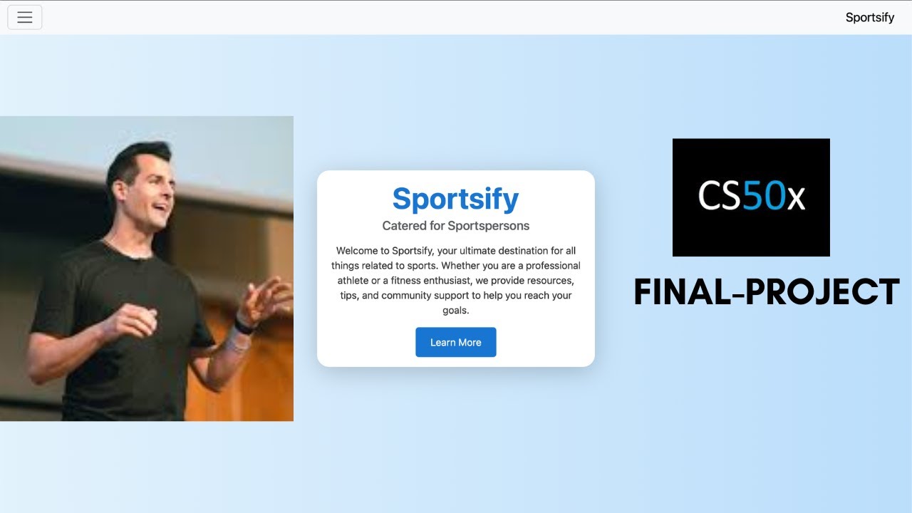 Sportsify : CS50 FINAL PROJECT - YouTube