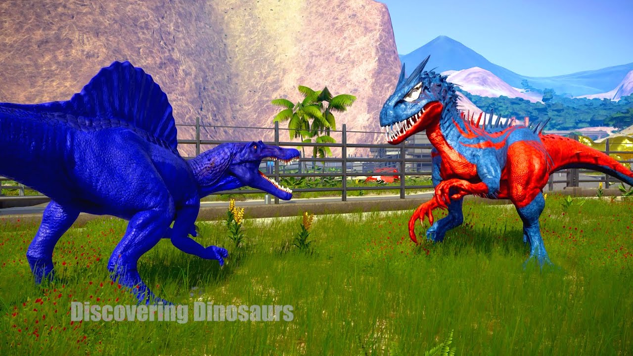 New Skin Indominus Rex Vs Spinosaurus Blue, Giganotosaurus, T-rex ...