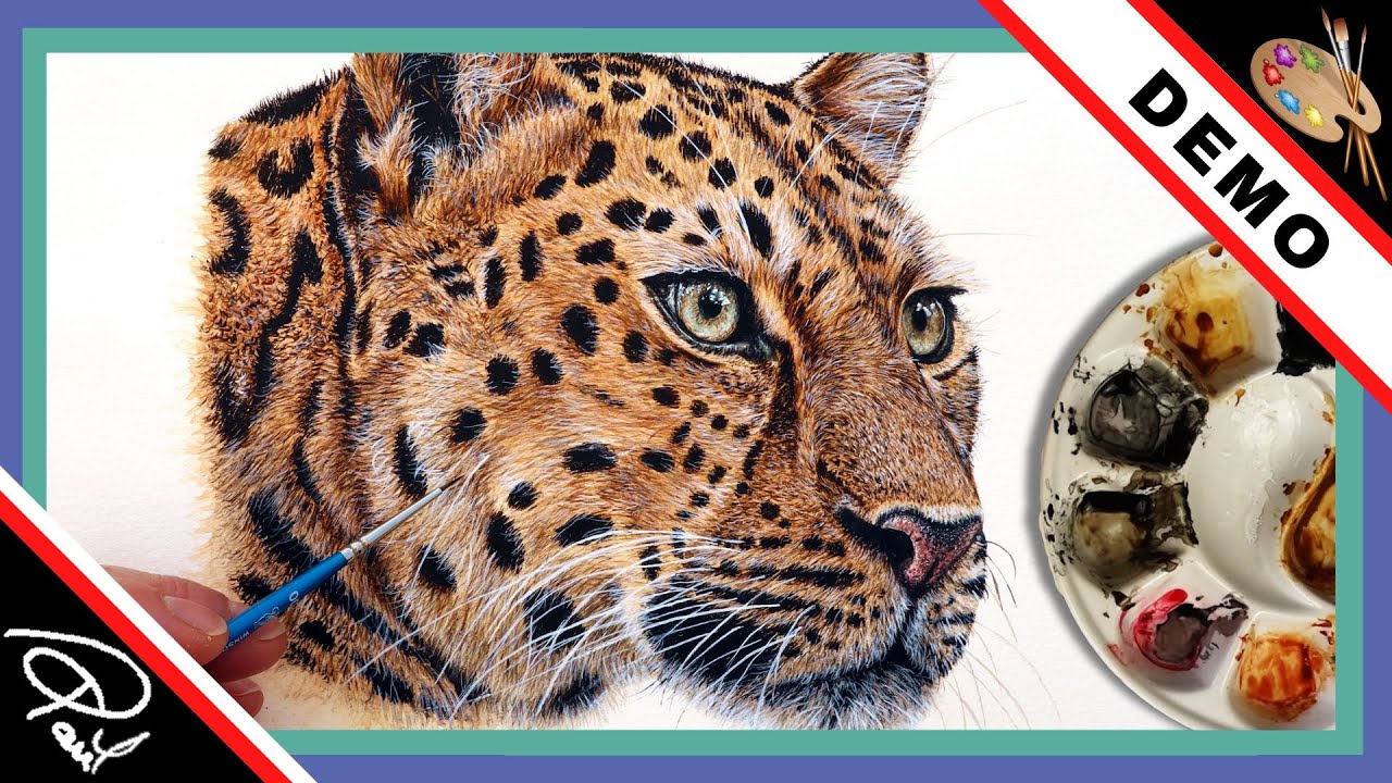 How I Painted a Realistic Leopard in Watercolor (Timelapse Demo) - YouTube