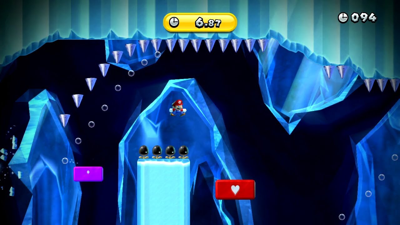 New Super Mario Bros. U -- Icicle Falls (Gold Medal) - YouTube