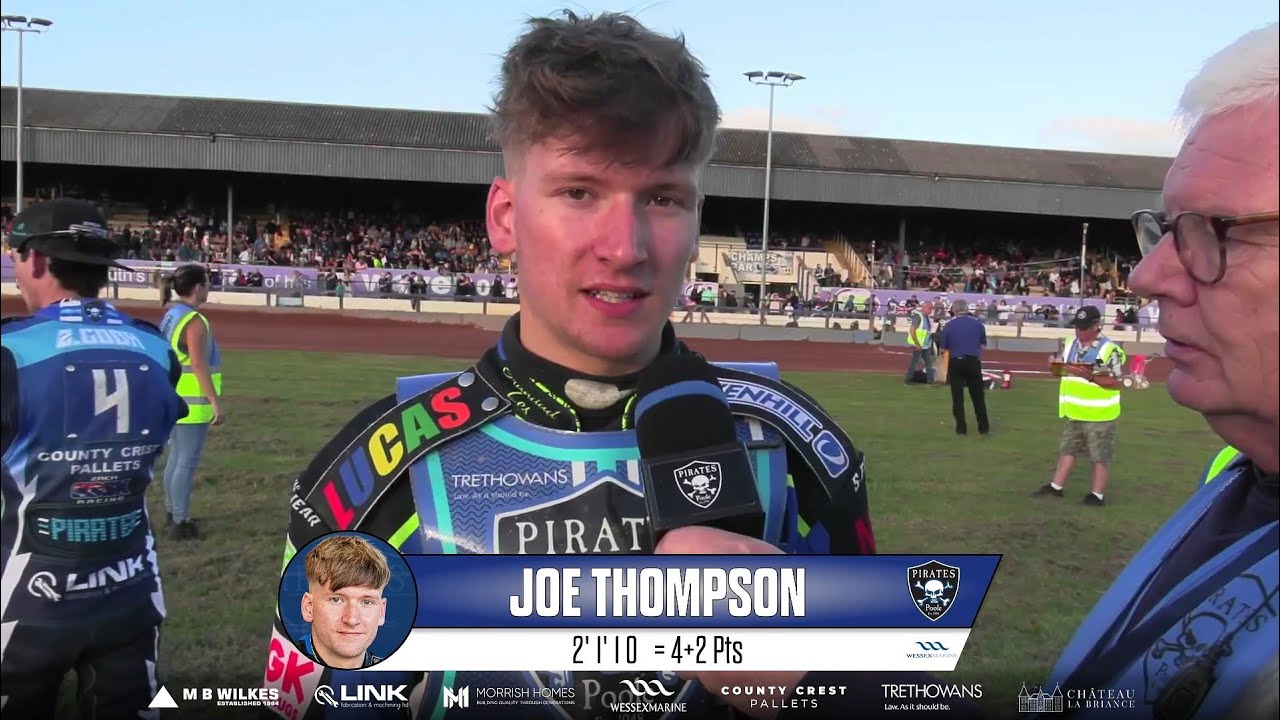 Joe Thompson Post Match Interview | Poole vs Edinburgh | POOLE PIRATES ...