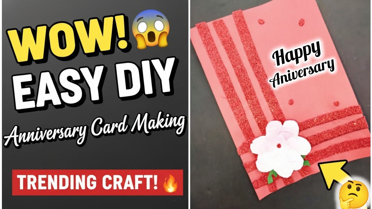 Easy DIY Anniversary Card Making | Beautiful Handmade Card Tutorial 💖 ...