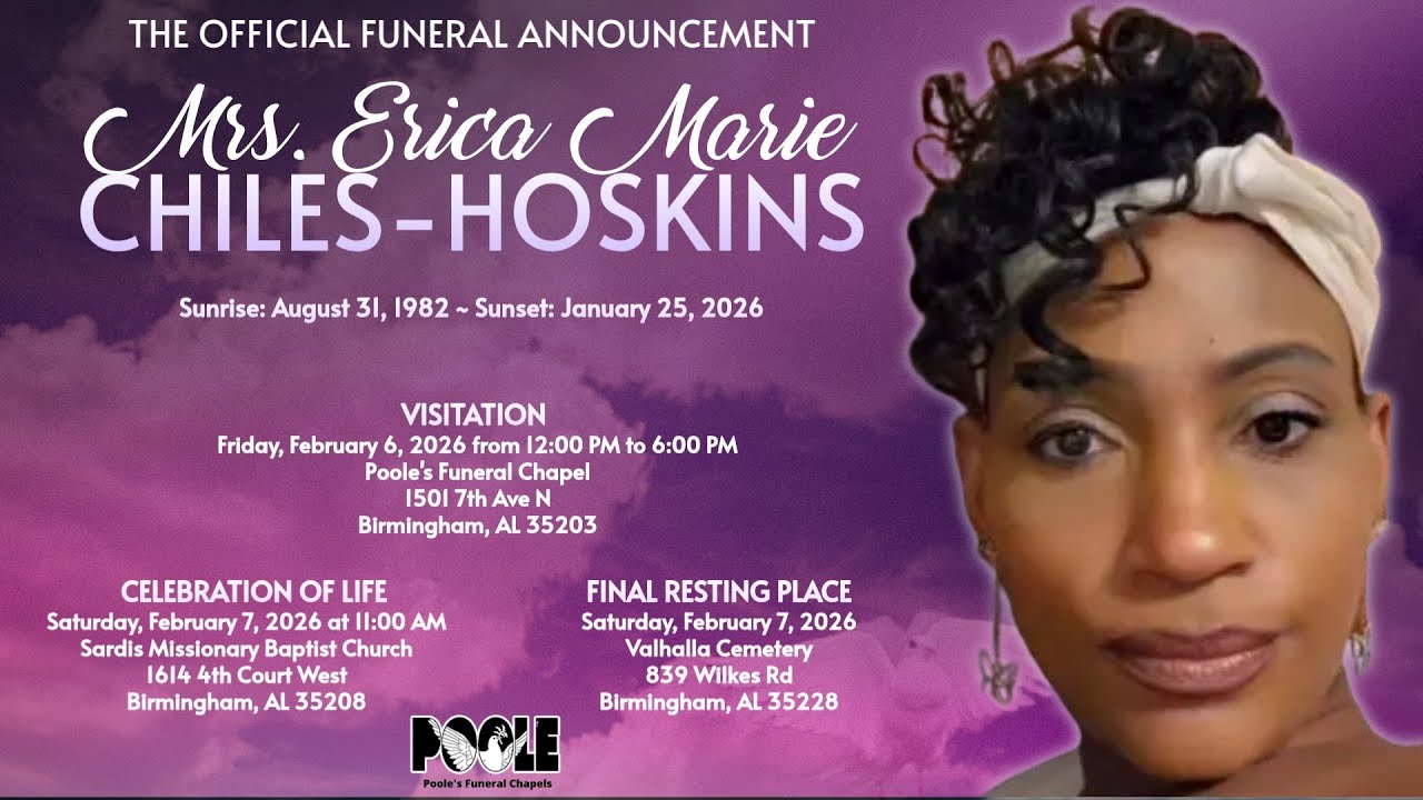 Celebration of Life for Mrs. Erica Marie Chiles Hoskin - YouTube