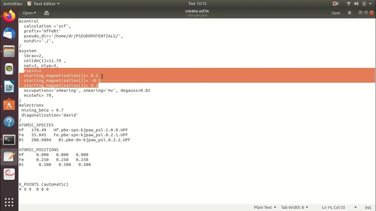 Quantum Espresso: How to prepare antiferromagnetic input file. - YouTube