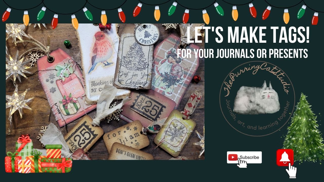 Christmas tags for journals or presents (and one with a nice little ...