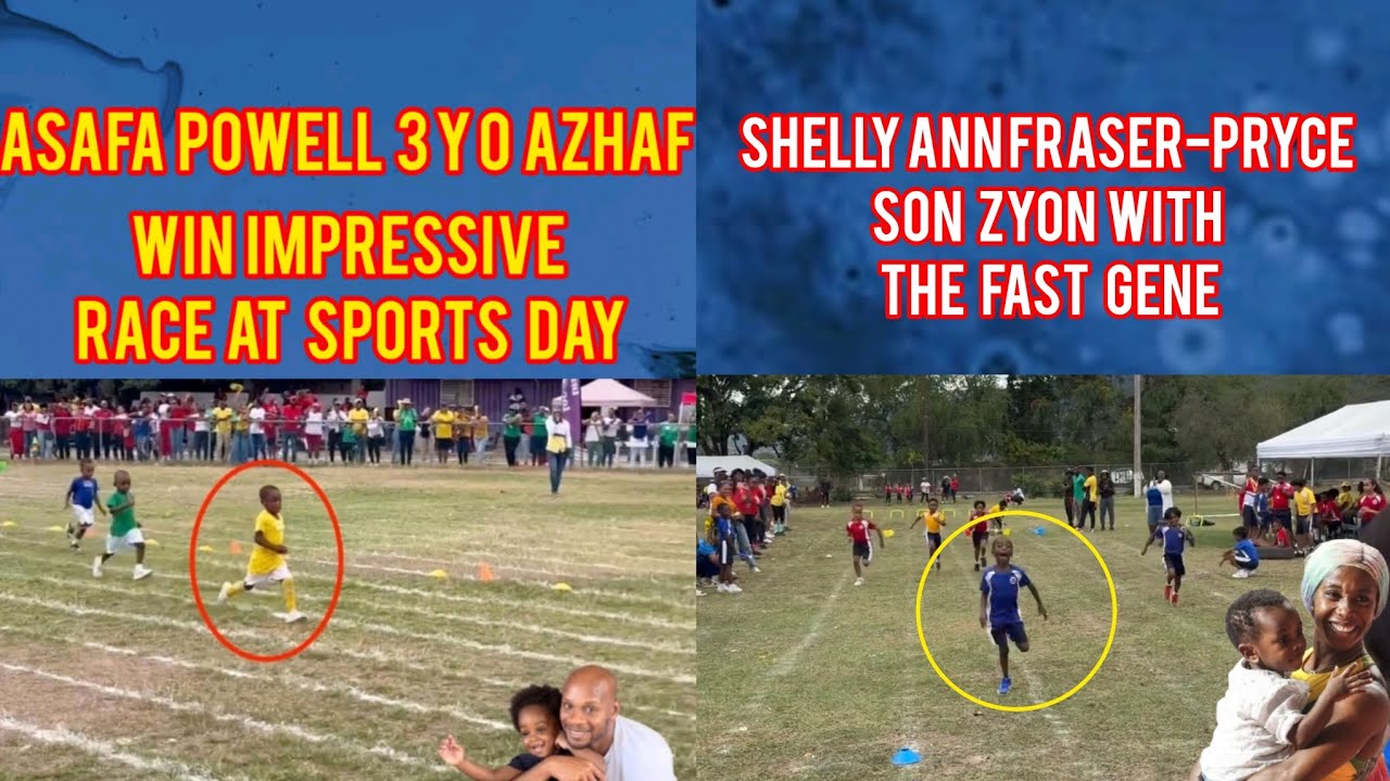 Asafa Powell Son AZHAF, and Shelly Ann Fraser-Pryce son ZYON show ...