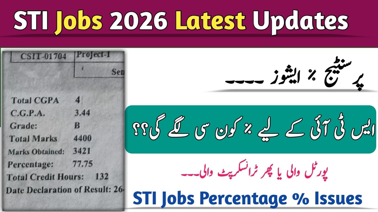 STI Jobs Percentage Issues |STI Jobs Merit List Update |STI Jobs Merit ...